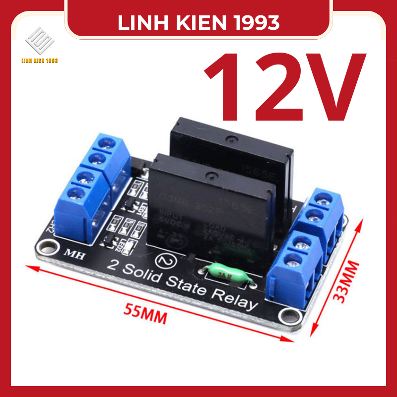 Module 2 relay ssr 12v màu đen rờ le thể rắn G3MB 202P | Shopee Việt Nam