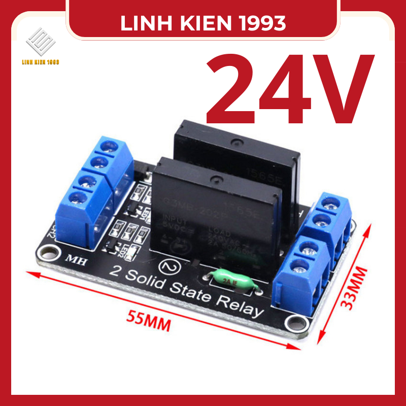Module 2 relay ssr 24v màu đen rờ le thể rắn G3MB 202P | Shopee Việt Nam