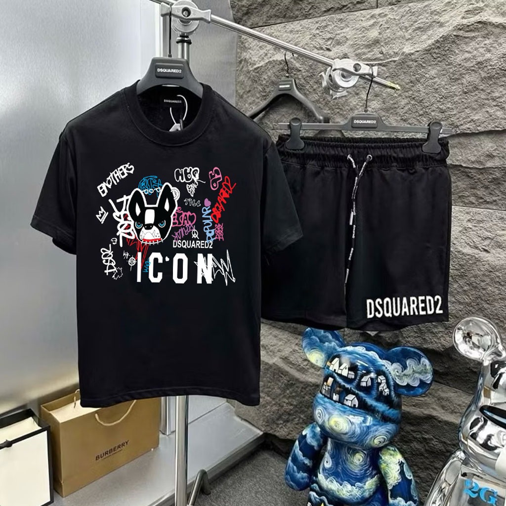 Bộ Phông Hè DSQ icon cún con cực ngầu vải cotton co dãn mềm mịn ...