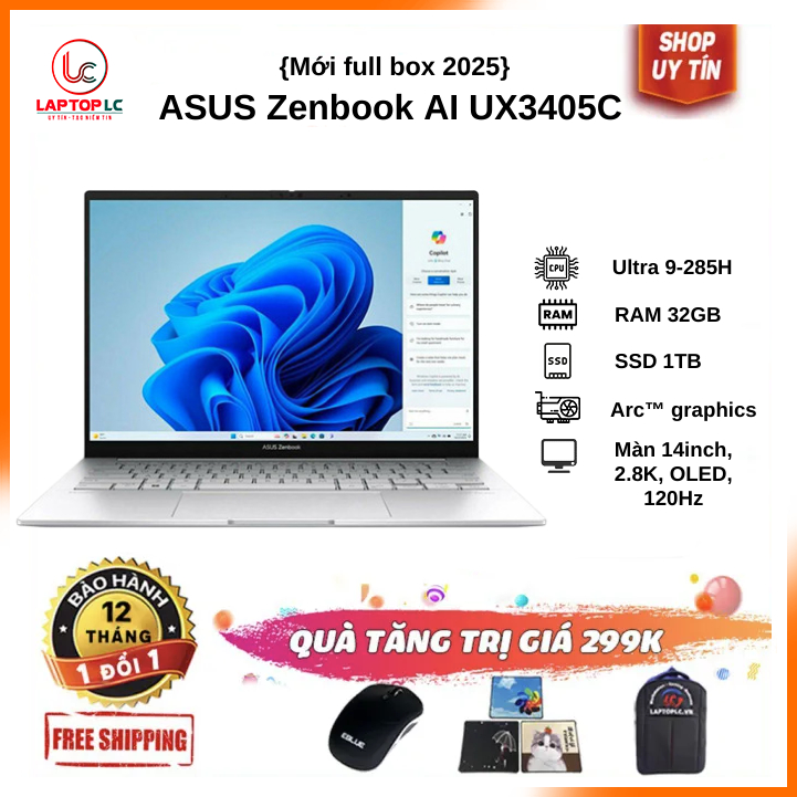 {New 2025} ASUS Zenbook AI UX3405C {Ultra 9-285H / 32G / SSD 1TB / VGA ...
