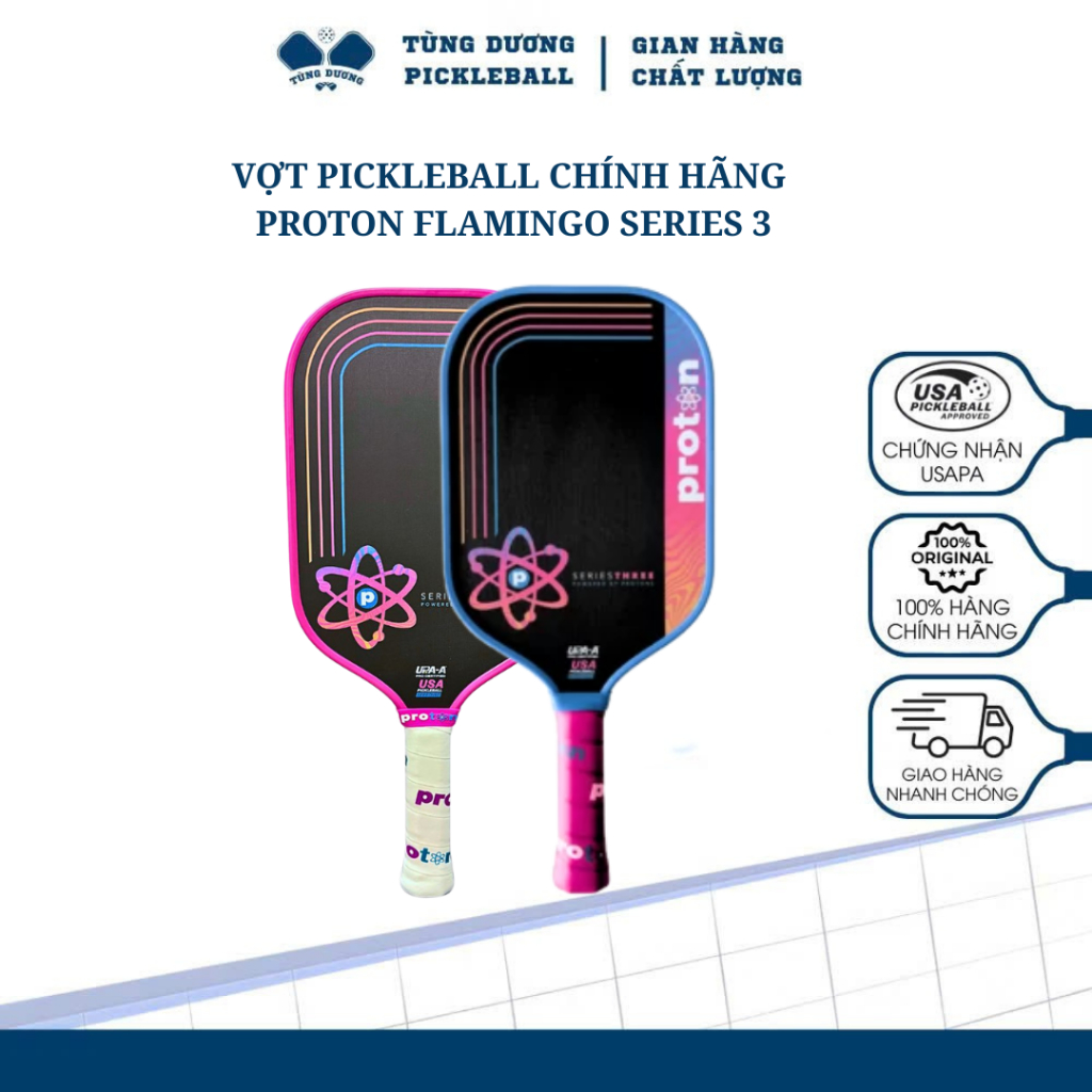 Vợt Pickleball Chính Hãng Proton Series Three - Project Flamingo (15mm ...