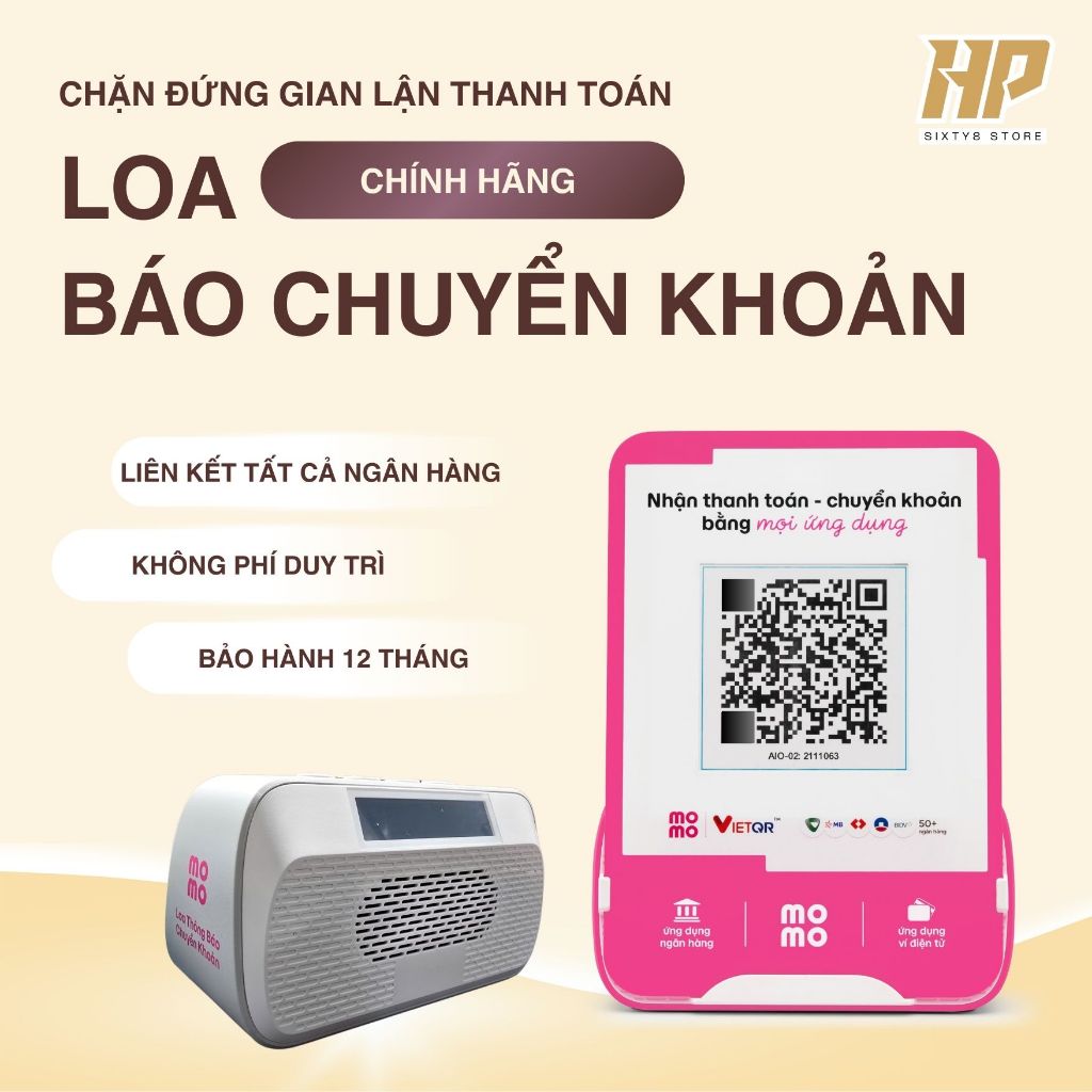Loa MoMo Ver.2025 [Trắng Xám] I Loa Thông Báo Chuyển Khoản Chính Hãng I ...