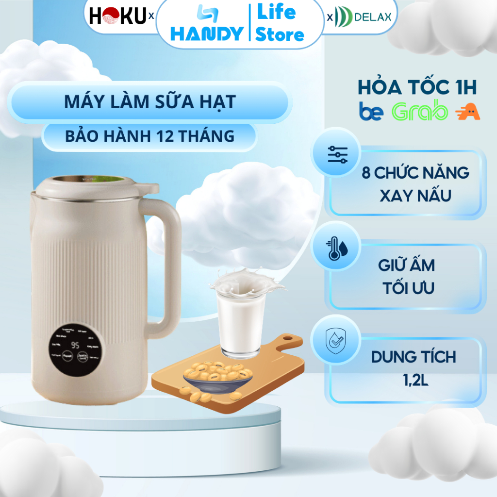 Máy Làm Sữa Hạt Đa Năng HOKU Công Suất Lớn Dung Tích 800ml Hẹn Giờ ...