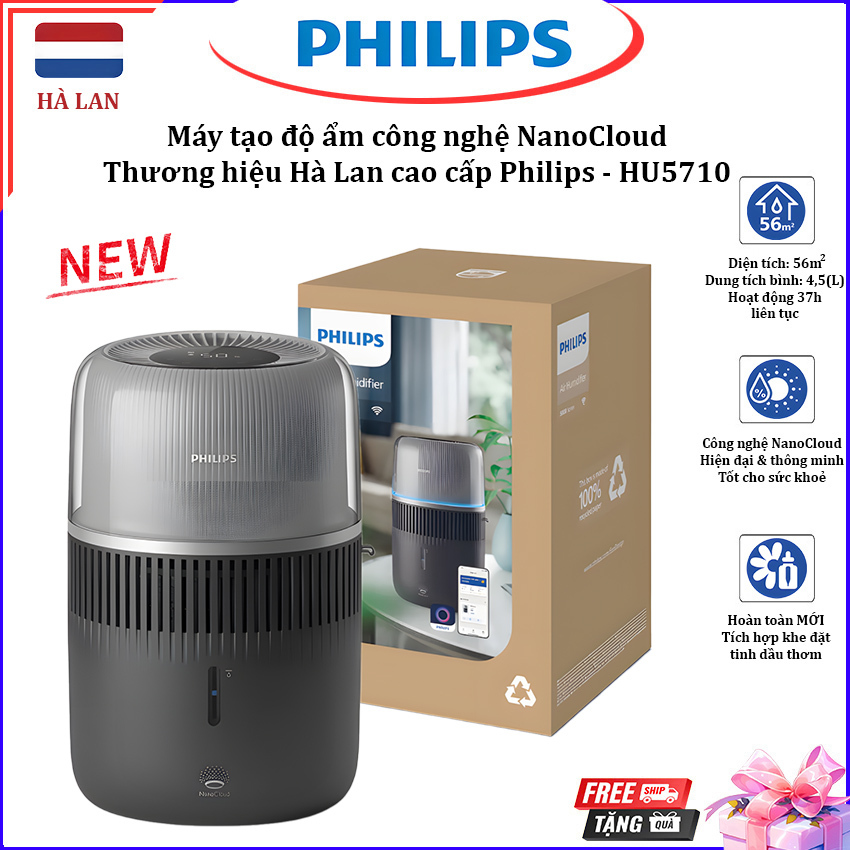 Máy tạo độ ẩm NanoCloud cao cấp Thương hiệu Philips HU5710, 56m2 - BH 2 ...
