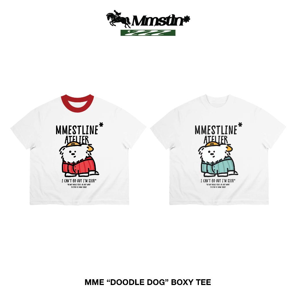 Áo thun MMESTLINE "DOODLE DOG" form Boxy in trame lụa vải Premium ...