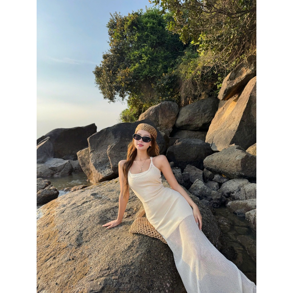 Đầm Lưới Maxi Đi Biển Kèm Đầm Thun 2s Kiểu Dáng Lạ Mắt | MARINA DRESS ...