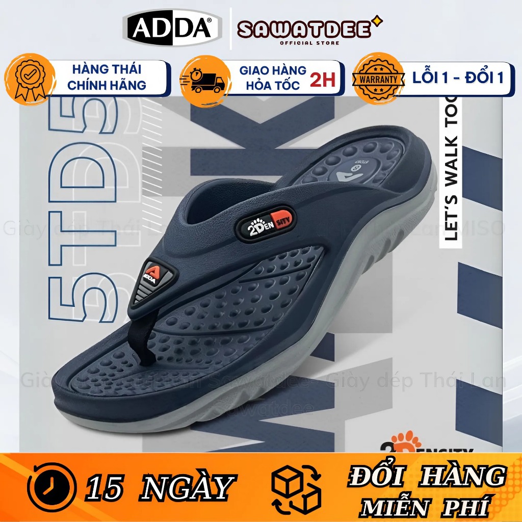 Dép Xỏ Ngón Nam Thái Lan ADDA 5TD57 Density Chính Hãng Cao Su Non Êm ...
