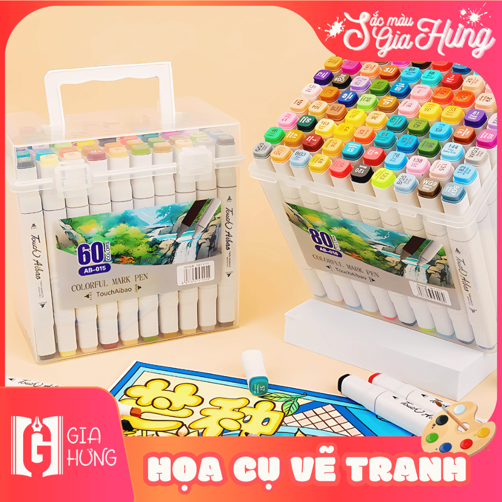 Bút Màu Marker Touch 12/24/36/48/60/80 Cây Nhiều Màu Sắc Gia Hưng Vẽ ...