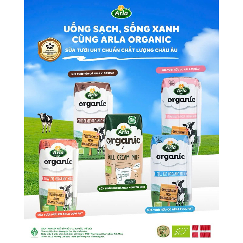 [ LLBC ] SỮA TƯƠI ARLA ORGANIC 3 VỊ CỦA ĐAN MẠCH 200ML | Shopee Việt Nam