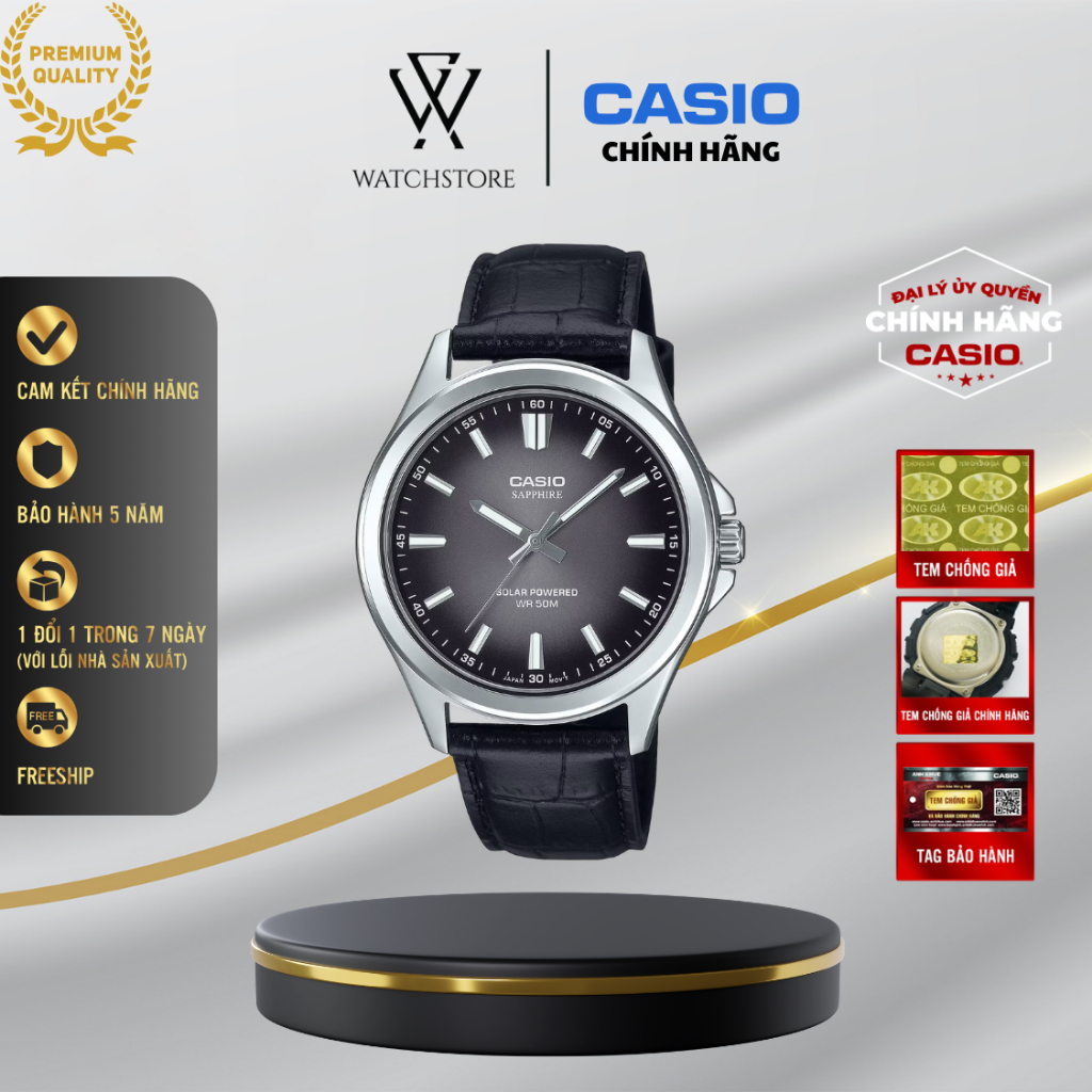 Đồng Hồ Nam Casio MTS-RS100L-1AVDF 41.7mm Năng Lượng Ánh Sáng Kính ...