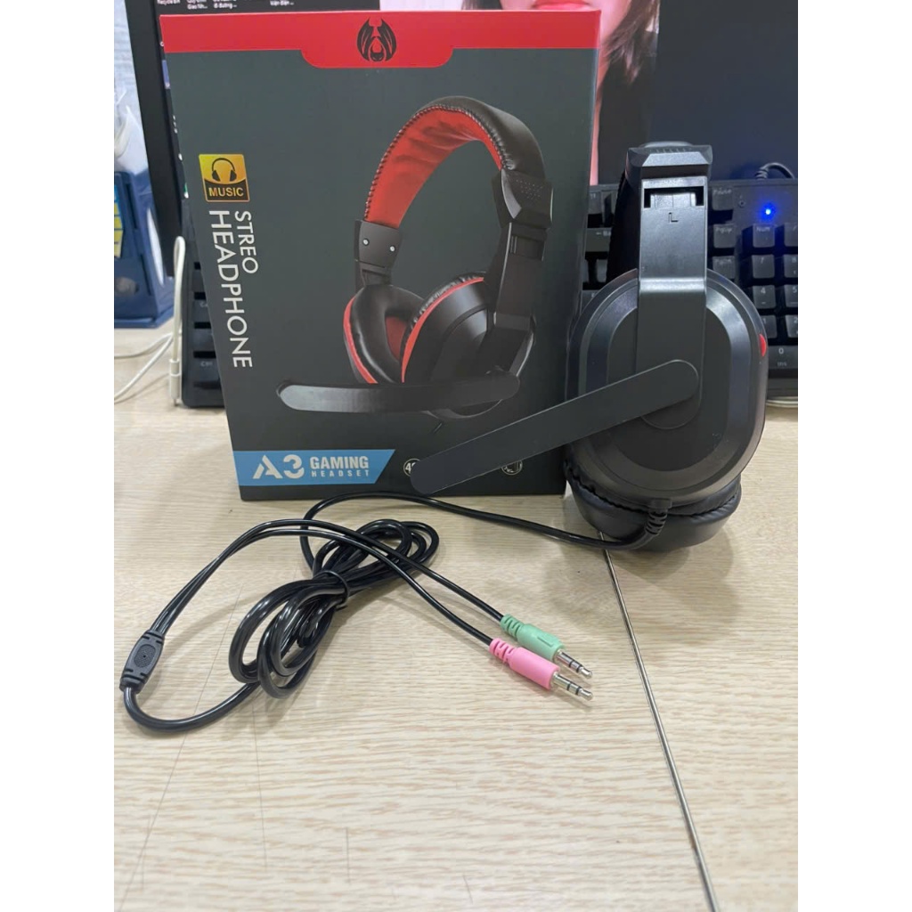 Tai nghe chụp tai A3 có mic đàm thoại, headphone chơi game trên laptop ...