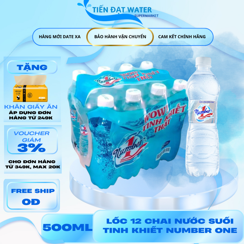 Lốc 12 Chai Nước Tinh Khiết Number1/Number One Chai Nhựa Pet 500ml ...