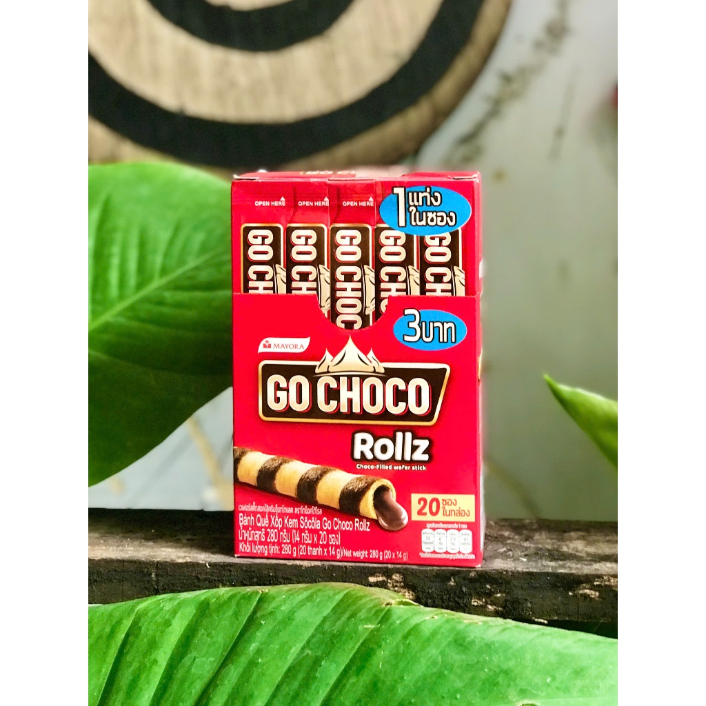 Bánh Quế Kem Socola Go Choco Rollz Choco-Filled Wafer Stick (Hộp 280g) | Shopee Việt Nam