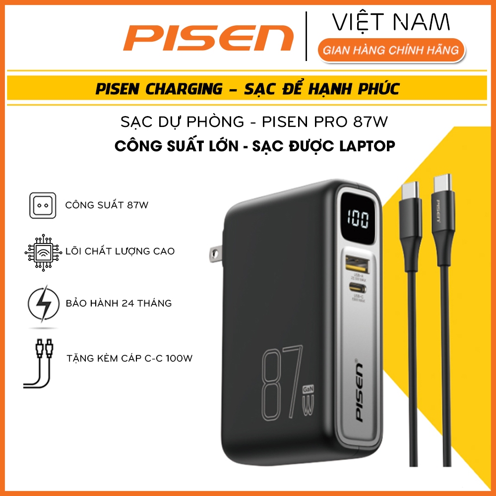 [Hỏa tốc] Sạc dự phòng Điện bá đạo PISEN Quick Super High Power 87W ...