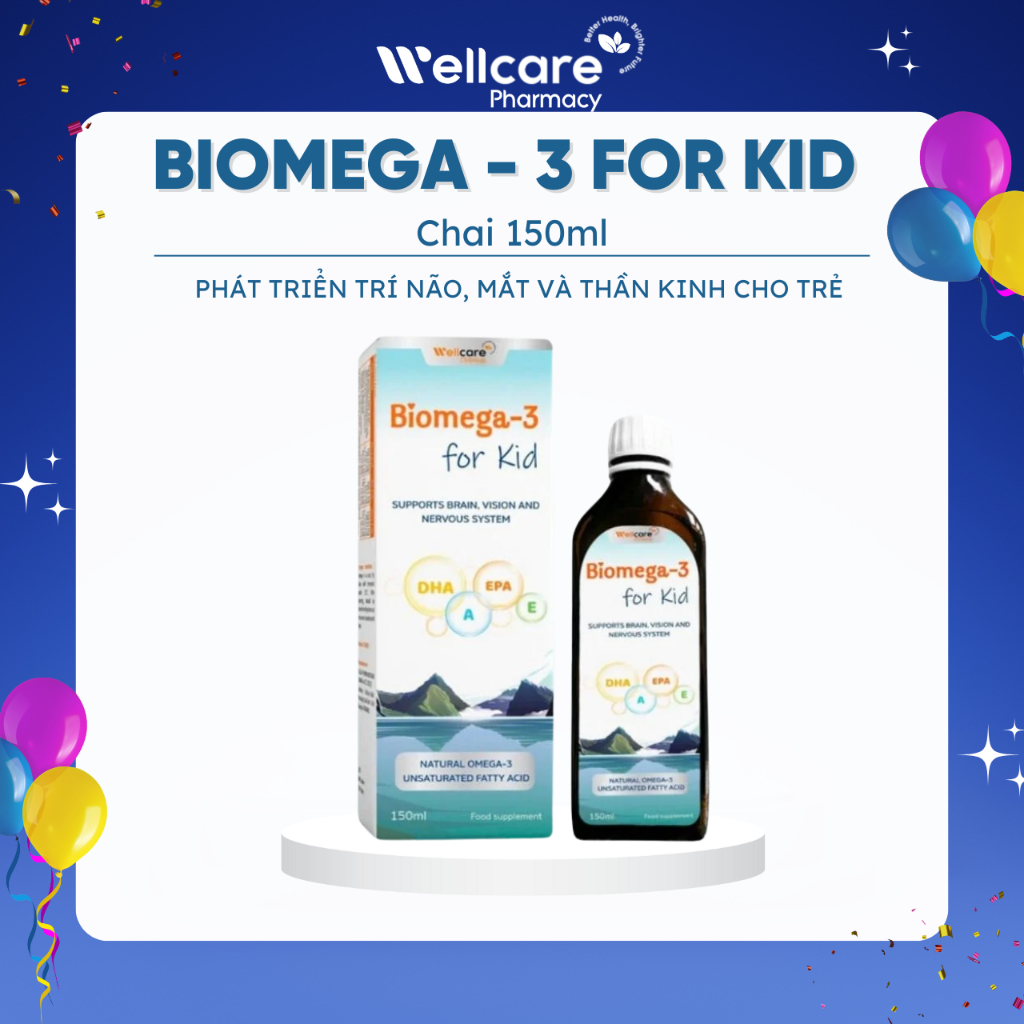 Biomega-3 For Kid - Hộp 150ml - bổ sung Omega3, DHA, Vitamin A cho trẻ ...