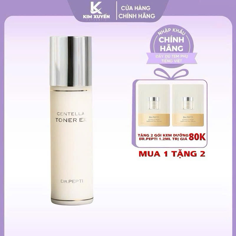 (Tặng 2 gói kem dưỡng 1.2ml) Toner dưỡng ẩm Centella Dr.Pepti Toner EX 180ml | Shopee Việt Nam