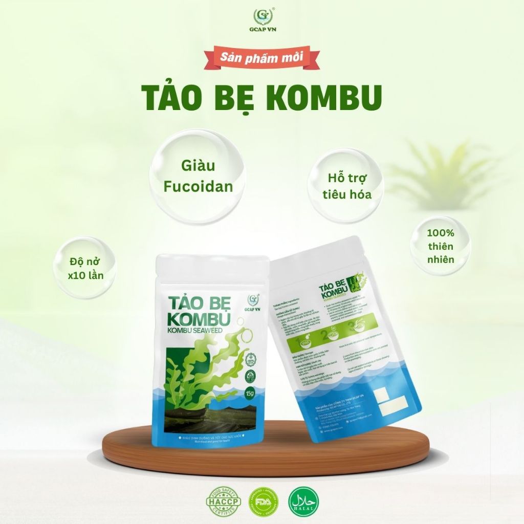 Tảo Bẹ Kombu GCAP túi 15G (nở được 10 lần) - nấu súp, canh rong biển ...