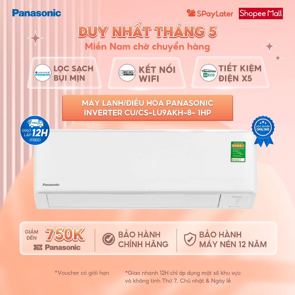 [LIVESTREAM] Máy lạnh/ Điều hòa Panasonic Inverter CU/CS-LU9AKH-8 - 1HP-Một chiều-Lọc sạch không ...