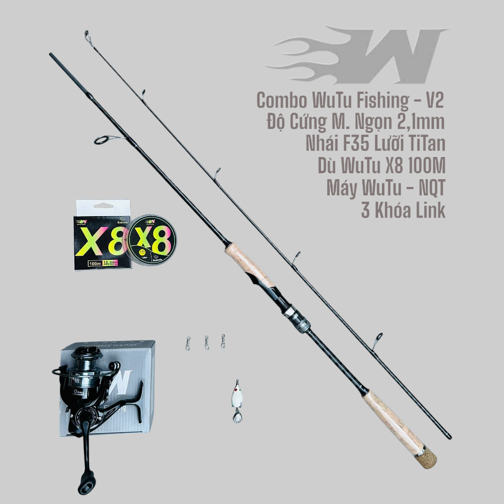 Combo Cần Lure WuTu Fishing - V2 Độ Cứng M Máy NQT - V2 NQT | Shopee ...