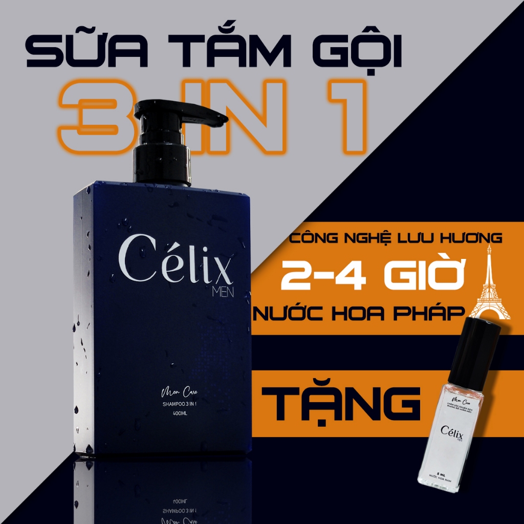 Dầu Gội Sữa Tắm Célix Men 3 in 1 - 400ml - Hương nước hoa Pháp cao cấp ...