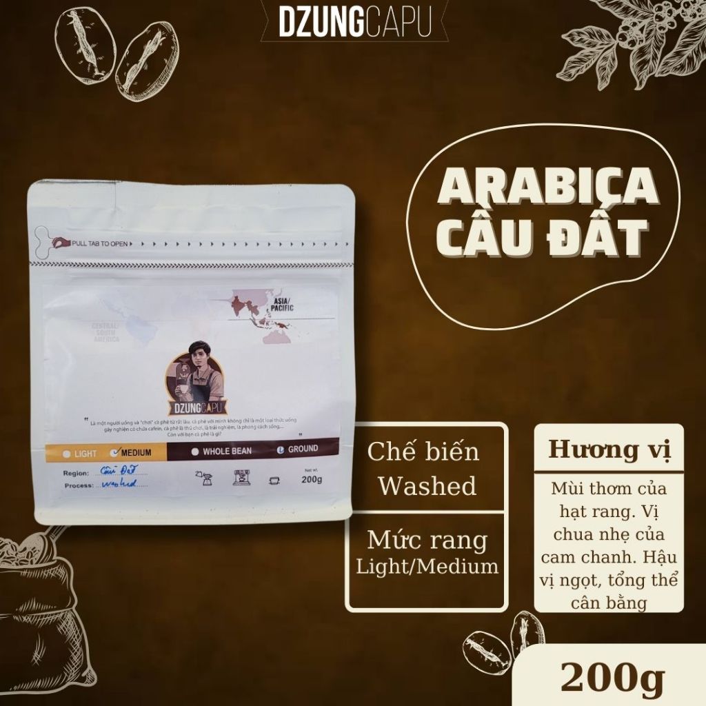 Cà phê Arabica Cầu Đất vụ 2025 - Sơ chế Washed - gói 200g - DzungCapu Specialty Coffee | Shopee ...