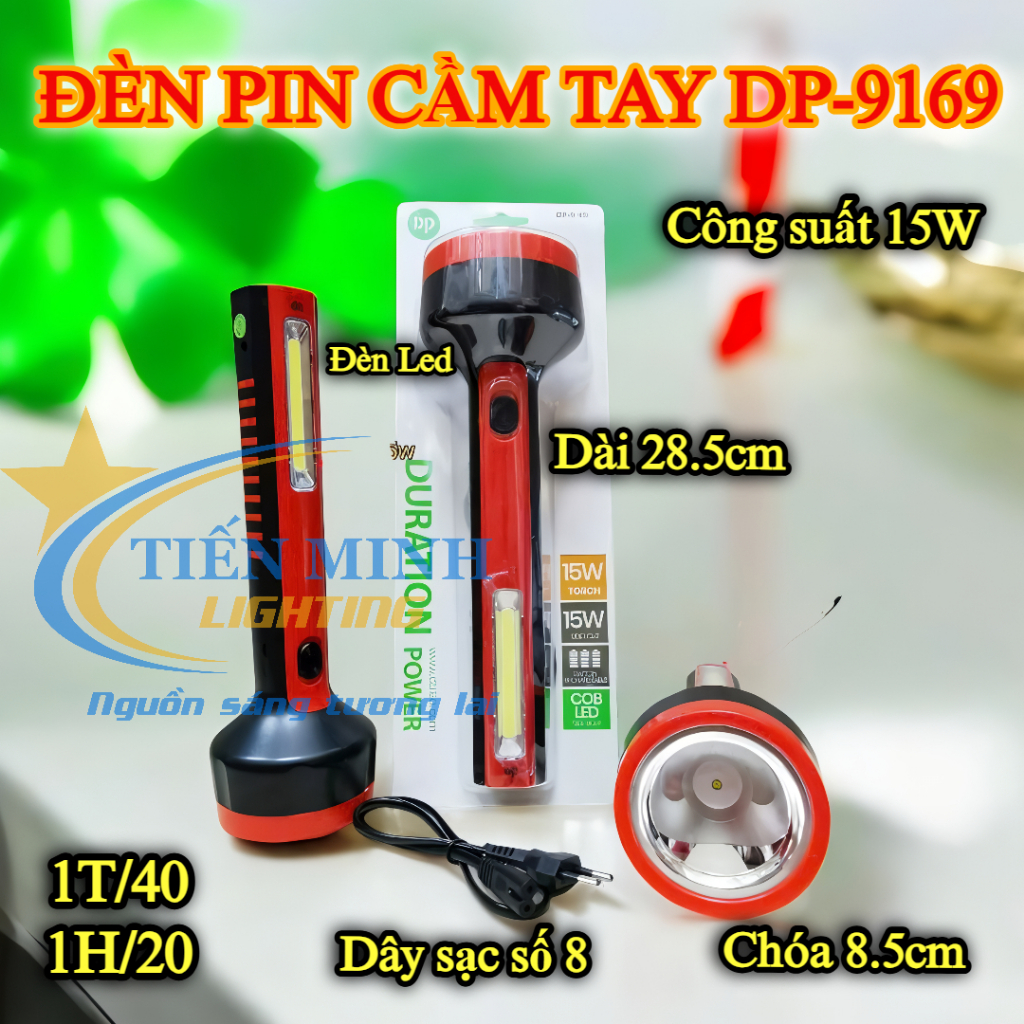 Đèn Pin DP-9169 Cầm Tay, Chóa đèn 8.5cm, Công Suất 15W, Chiếu Xa ...