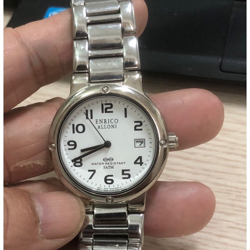 Đồng hồ nam nhỏ, hiệu Enricon Alloni. Si tuyển Nhật. Cỡ mặt 34mm ...