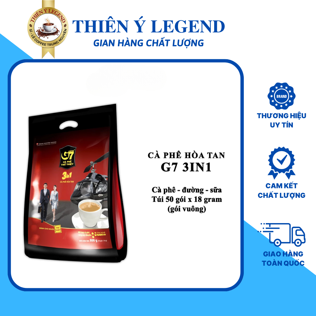 Cà Phê Sữa Trung Nguyên G7 3in1 800g ( 50 Gói x 16gr) | Shopee Việt Nam