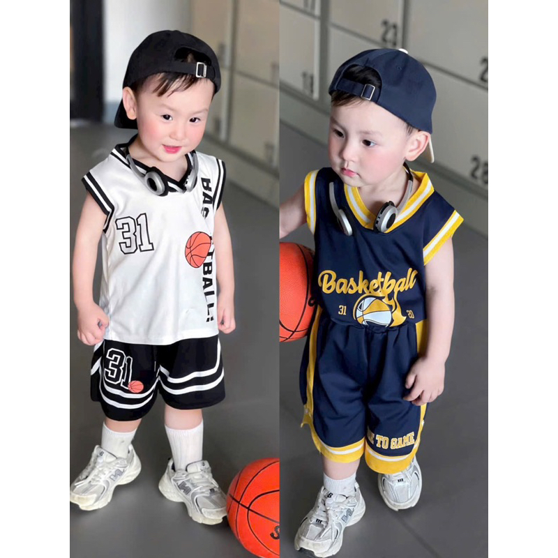 CB346- Combo 2 bộ sát nách bé trai hình bóng rổ chất thông hơi | Shopee Việt Nam