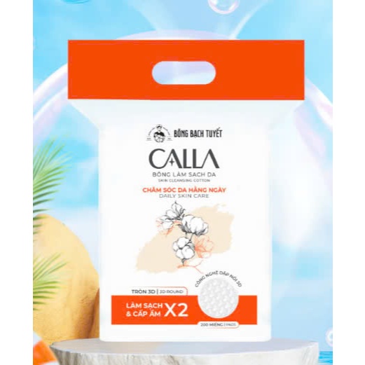 Bông tẩy trang làm sạch da Bông Bạch Tuyết Calla tròn 3D 200 miếng/gói | Shopee Việt Nam