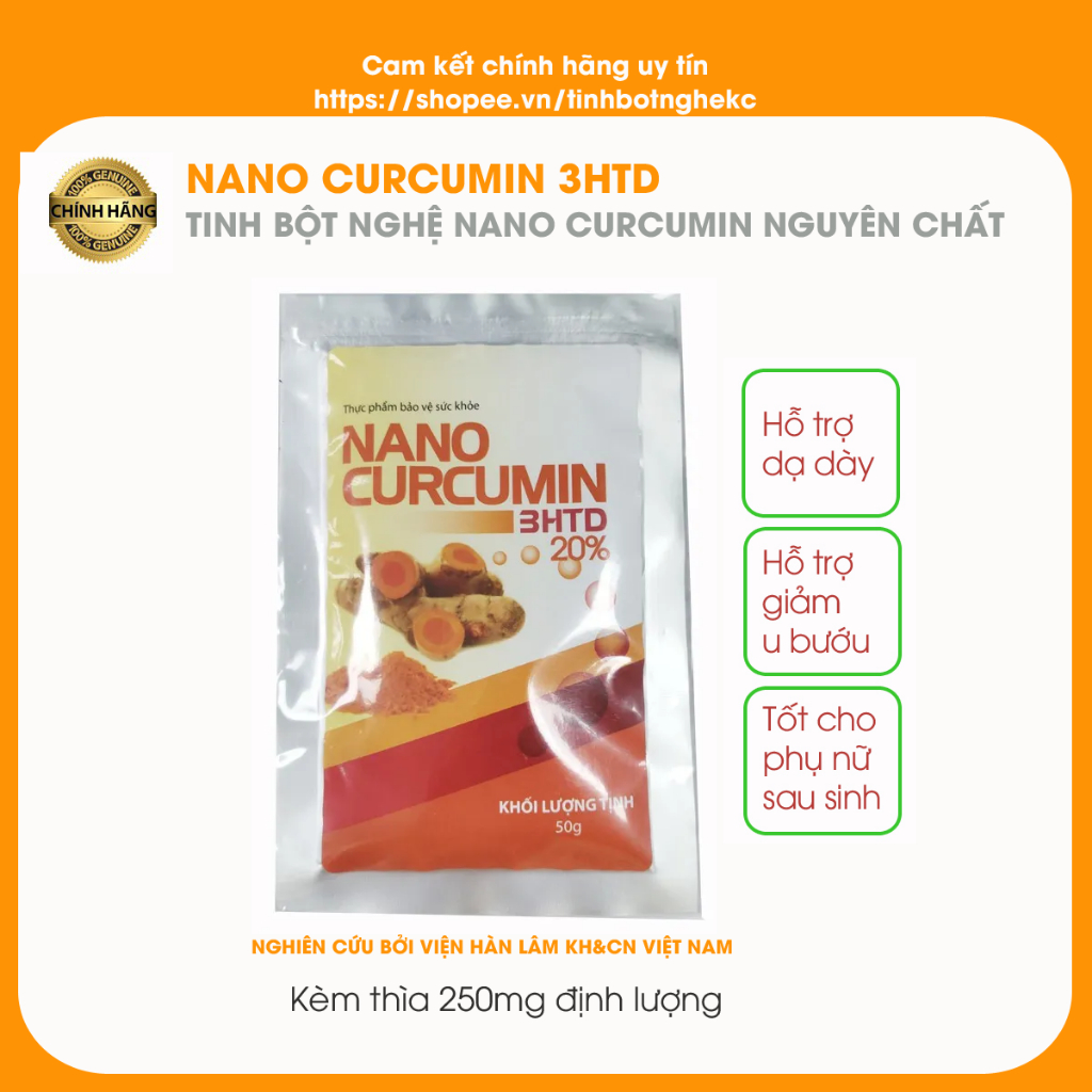 Nano Curcumin 3HTD - Tinh bột nghệ nano giúp giảm viêm loét, trào ngược ...