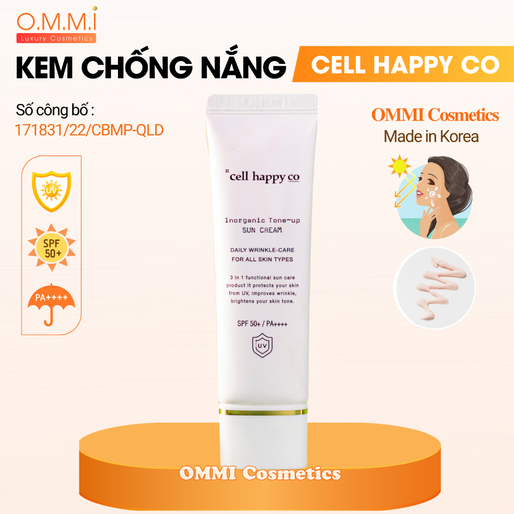 Kem chống nắng Cell Happy Co - Hàn Quốc (50g) | OMMI Cosmetics | Shopee ...