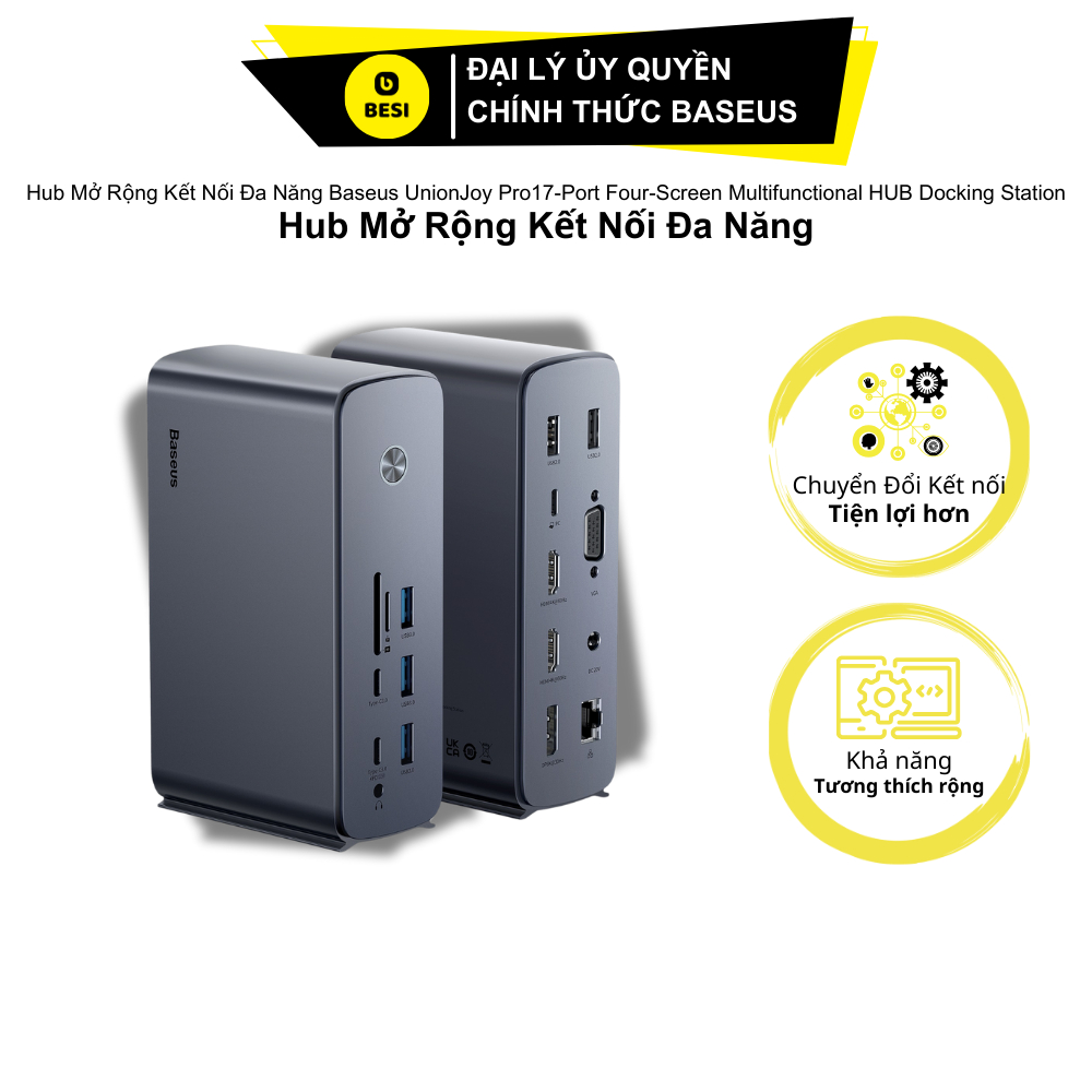 Hub Mở Rộng Kết Nối Đa Năng Baseus UnionJoy Pro17-Port Four-Screen ...
