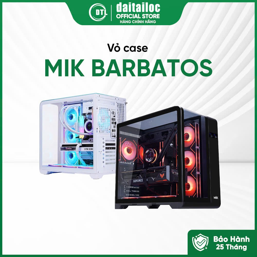 Case Máy Tính MIK BARBATOS BARBATOS M ATX M-ATX trắng / đen | Chính Hãng | Bảo hành 25 tháng ...