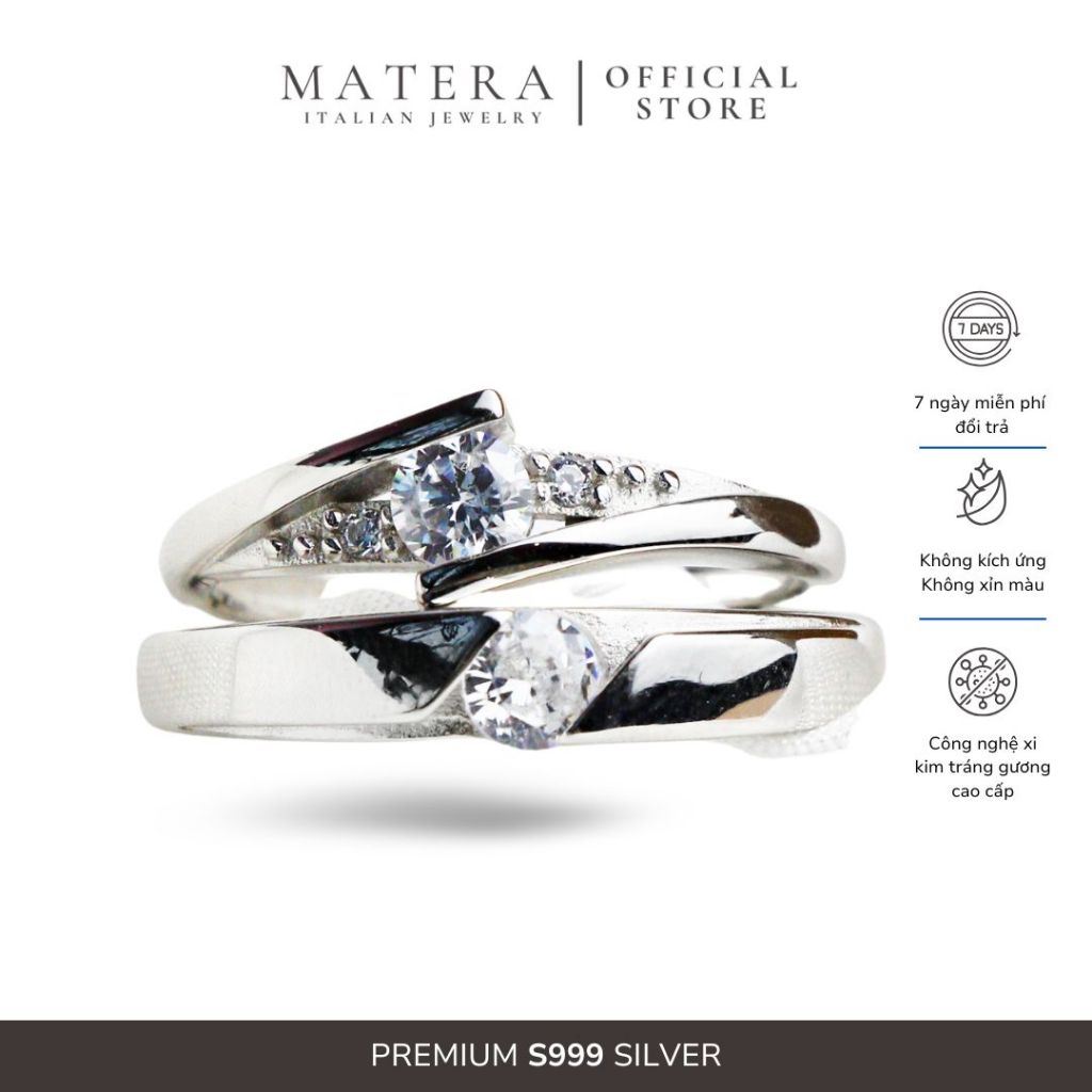 Tổng hợp Nhẫn cặp đôi bạc MATERA S925 S999 cao cấp nhẫn đôi tình yêu ý nghĩa | Shopee Việt Nam