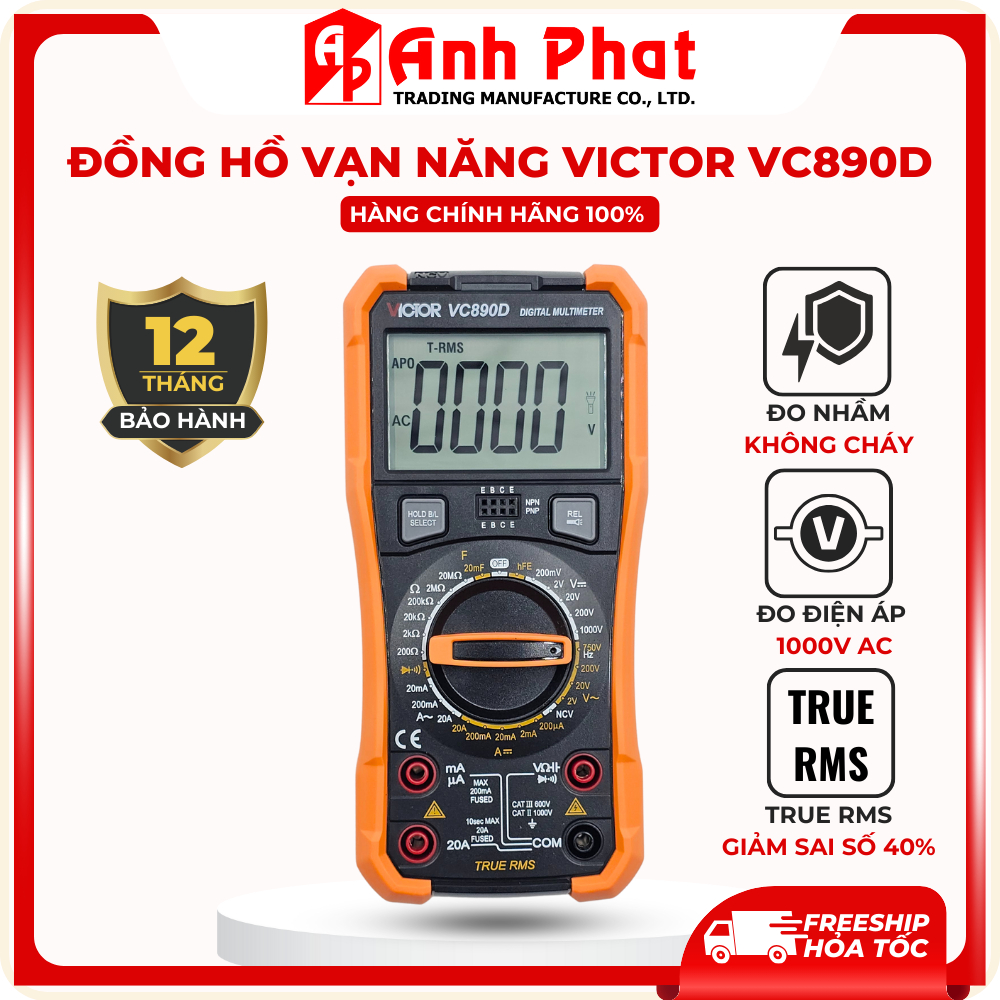 Đồng Hồ Vạn Năng Điện Tử VICTOR VC890D - Đo Điện AC/DC 750V/100V ...