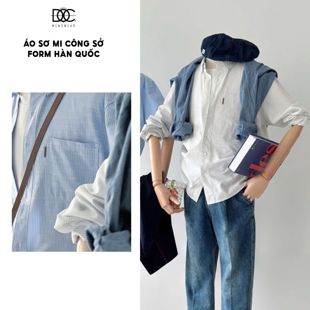 Áo sơ mi nam kẻ nhỏ Độc menswear form rộng phong cách hàn quốc - SM592 ...