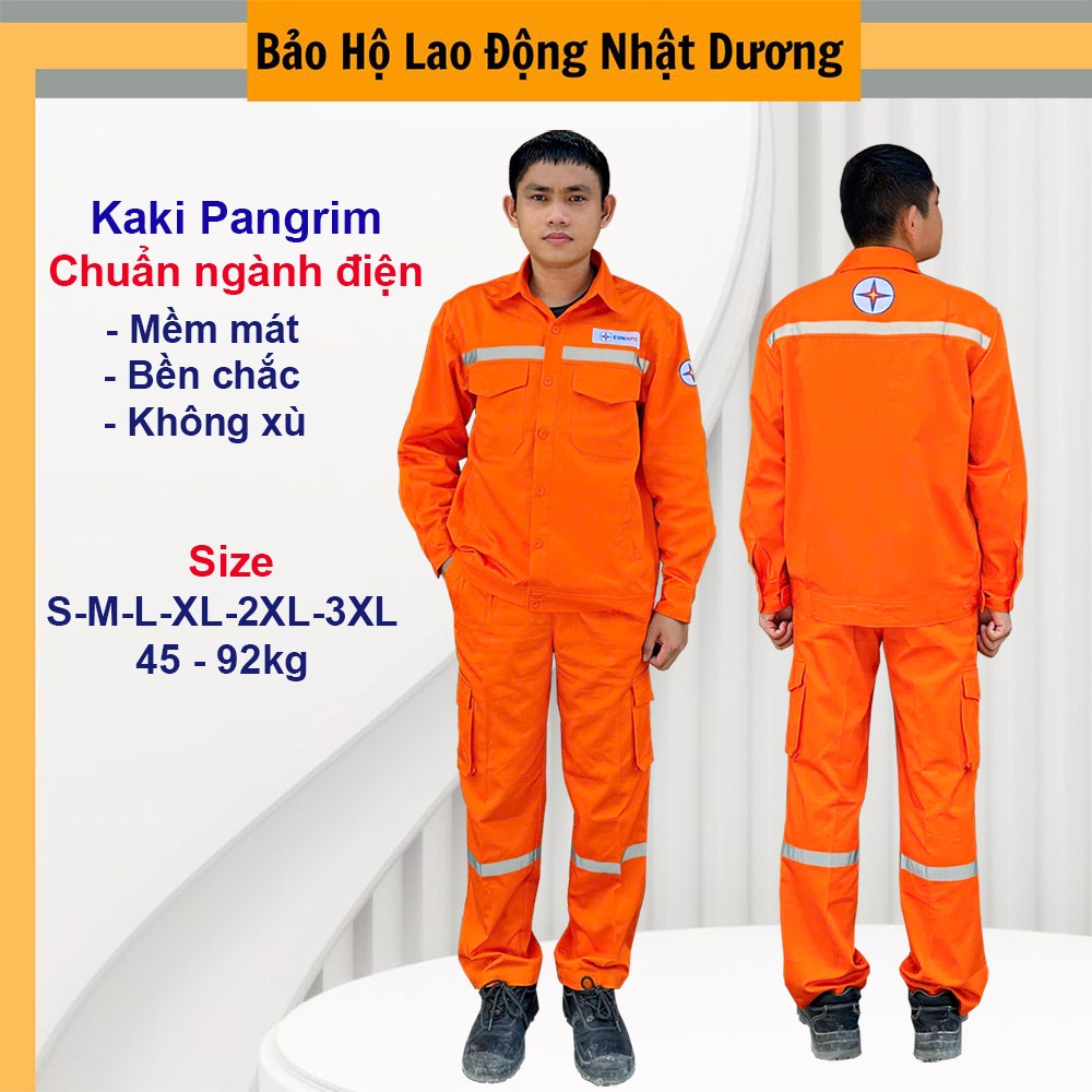 Quần áo điện lực cam tiêu chuẩn EVN (SPC/NPC1) Đồng phục điện lực miền ...