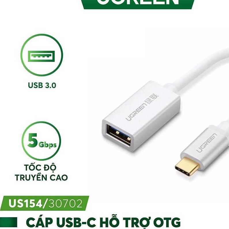 Cáp OTG USB Type-C to USB 3.0 chính hãng Ugreen 30702 cao cấp | Shopee ...