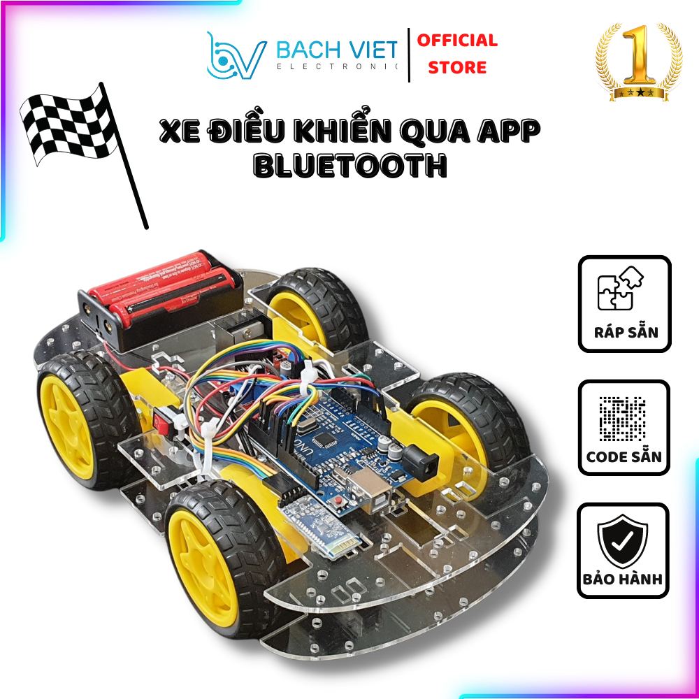 Xe điều khiển Arduino Uno R3 - App Bluetooth RC điều khiển dễ dàng , xe ...