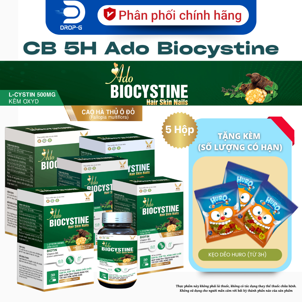 (Chính hãng) Combo 5H Hỗ trợ đẹp da, tóc, móng [5H TPBVSK Ado ...