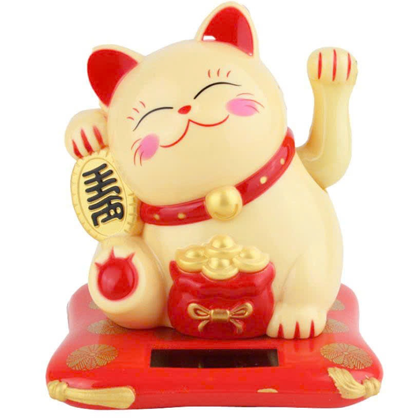 Mèo Thần Tài Vẫy Tay,mèo may mắn maneki neko Năng Lượng Mặt Trời May ...