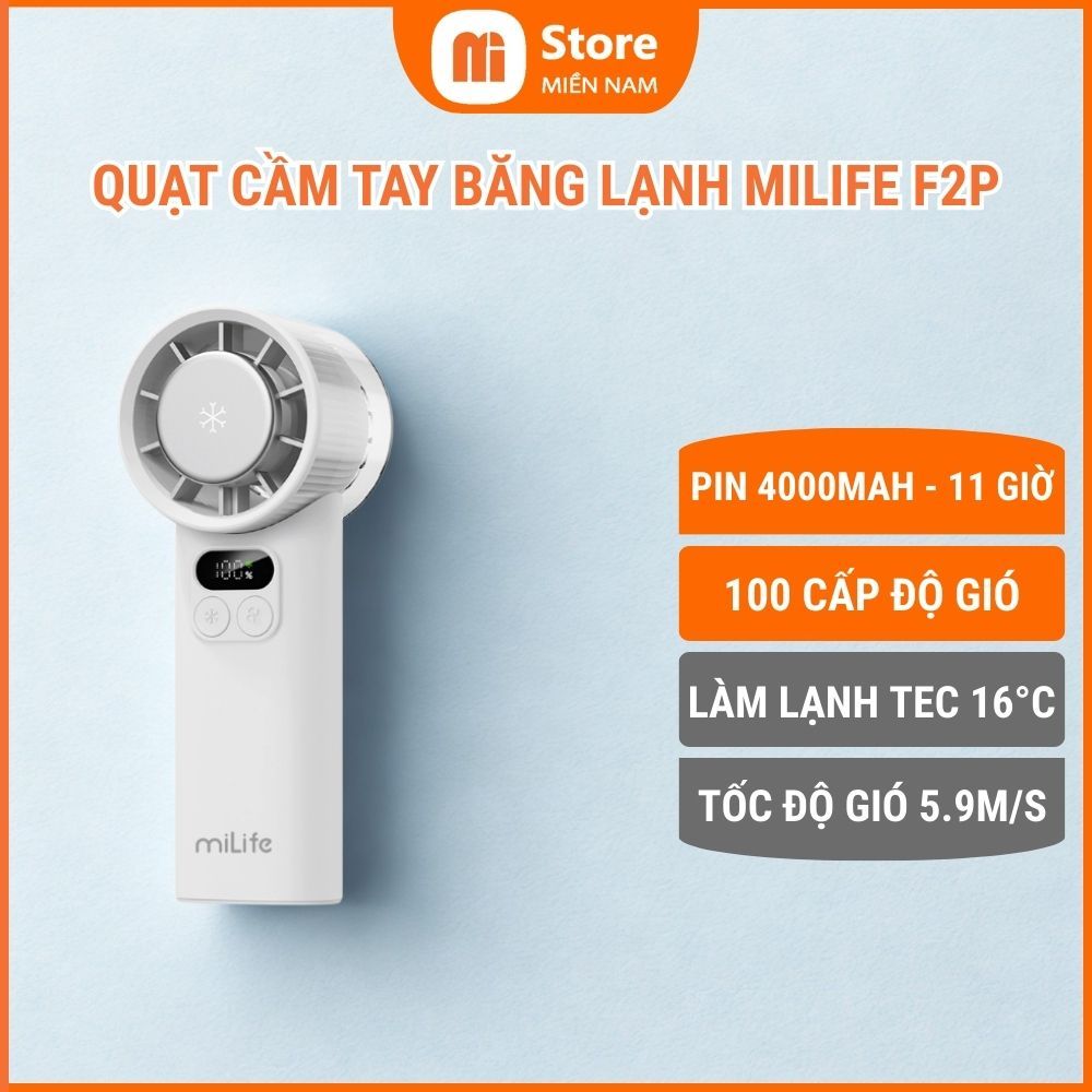 Quạt cầm tay băng lạnh miLife 100 cấp độ gió F2P /F3P/F9P/F10P | Shopee Việt Nam