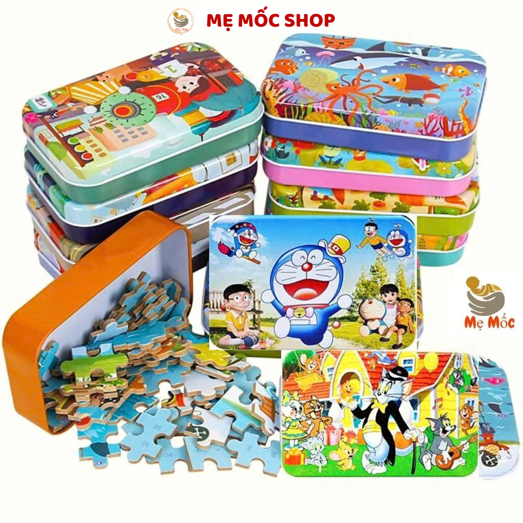 Tranh Ghép Hình Puzzle 60 Miếng Hộp Thiếc Giúp Bé Phát Triển Tư Duy ...
