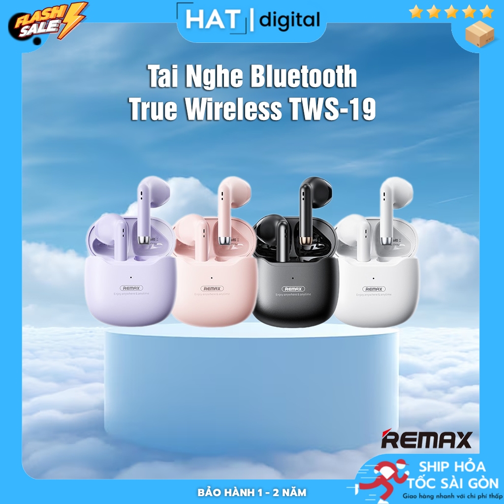 Tai Nghe Không Dây Bluetooth Remax TWS-19 Marshmallow Series Tích Hợp ...