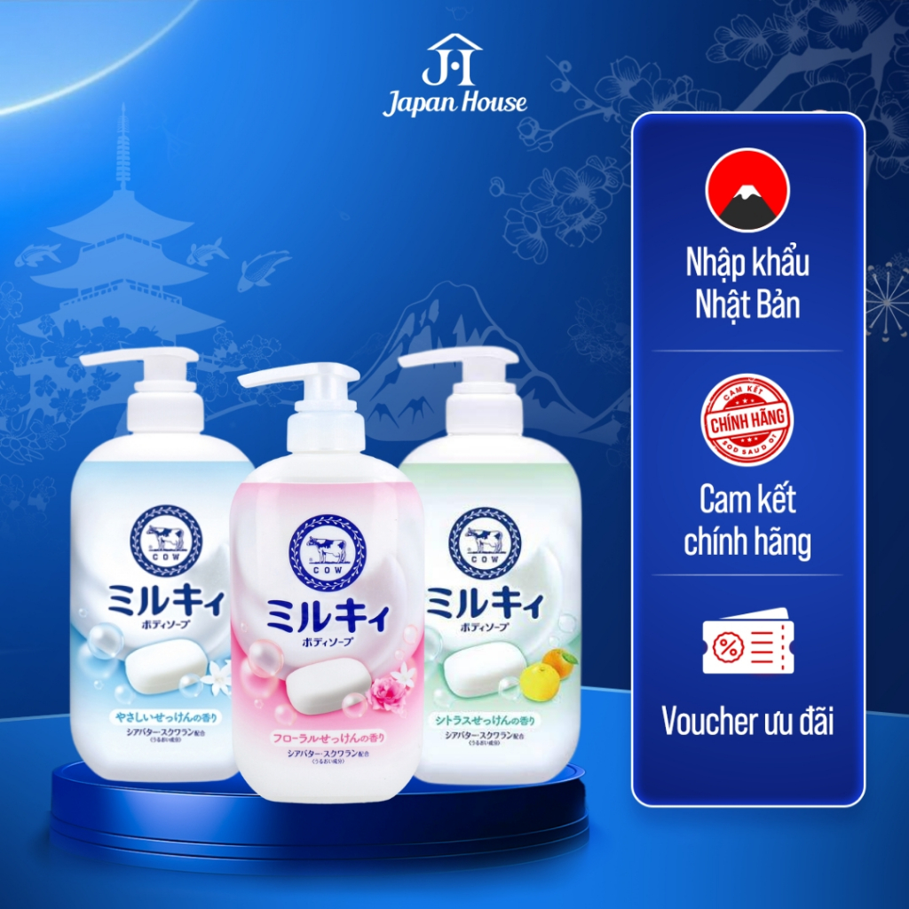 Sữa tắm Milky Body Soap Cow 550mL Nhật Bản chiết xuất sữa bò tươi | Shopee Việt Nam