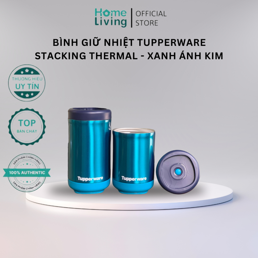 Bình Giữ Nhiệt TUPPERWARE Stacking Thermal - Xanh Ánh Kim, Bình Giữ ...