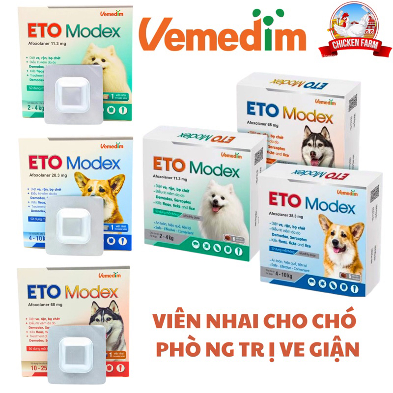 [HỎA TỐC] Viên Nhai ETO MODEX | Diệt Ve Rận, Bọ Chét, Ghẻ Demodex cho ...