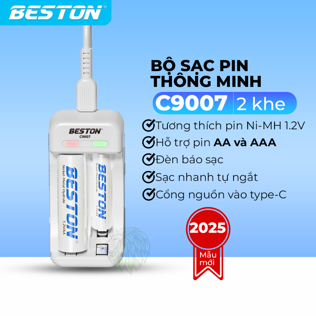 Bộ sạc pin Ni-MH 1.2V, Pin AA/AAA dùng cho micro không dây, remote ...