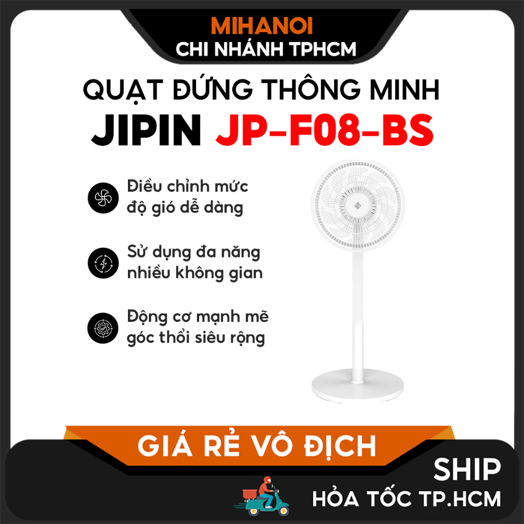 Quạt đứng Jipin JP-F08-BS – Điều khiển từ xa, Lưu thông không khí, 3 ...